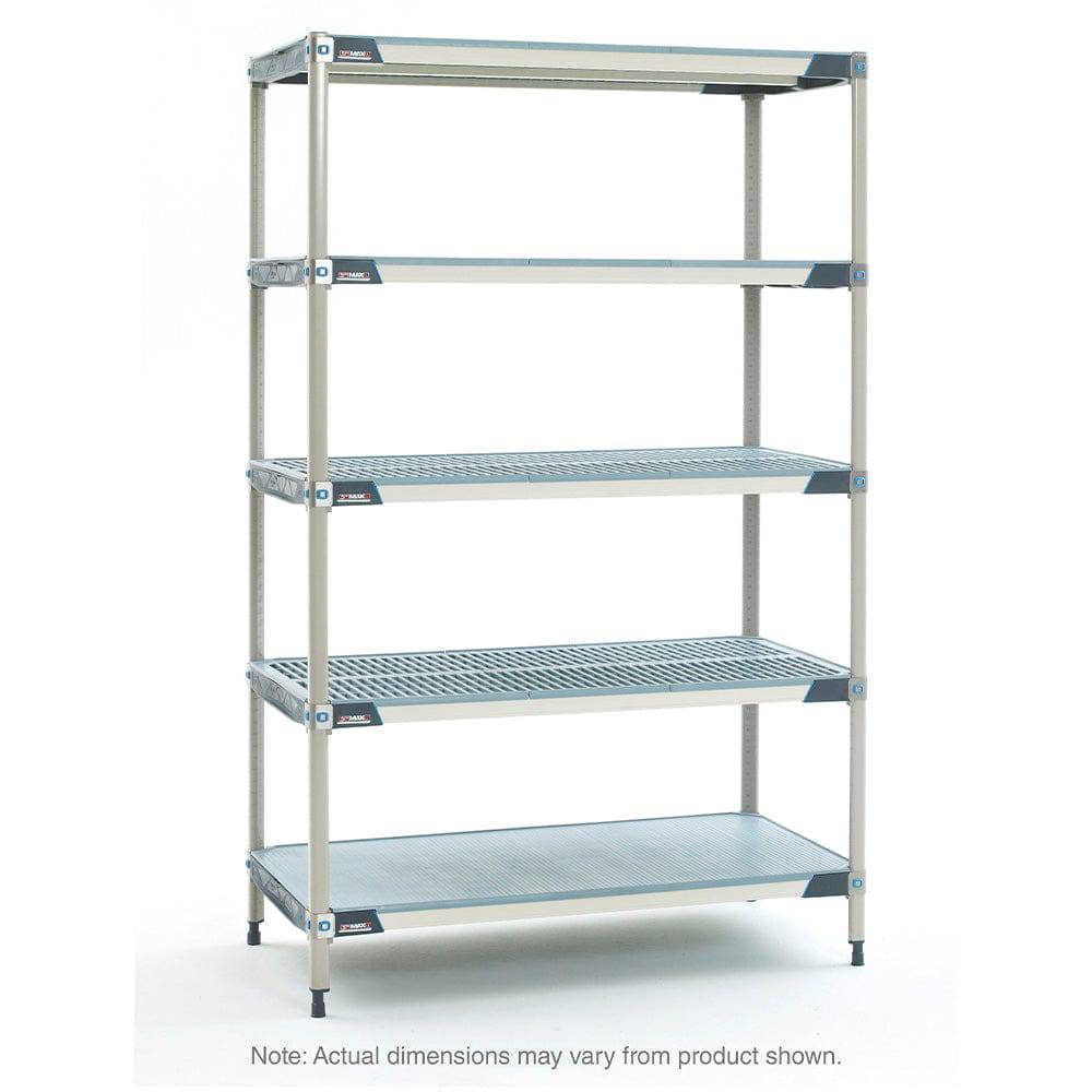 MetroMax i 5-Shelf Plastic Industrial Shelving Starter Unit with Solid ...