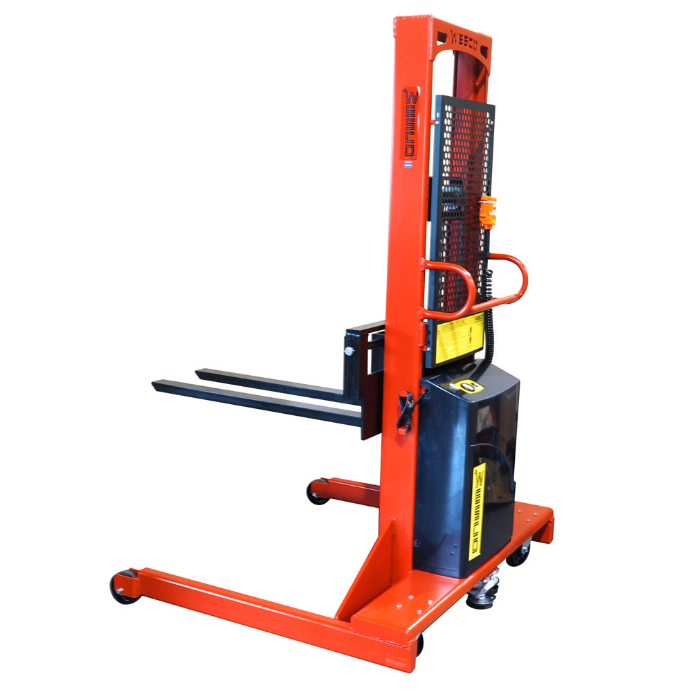 Fixed Base Powered Stacker with Forks - 56" O.D. - 1500-2000 lb Capaci ...