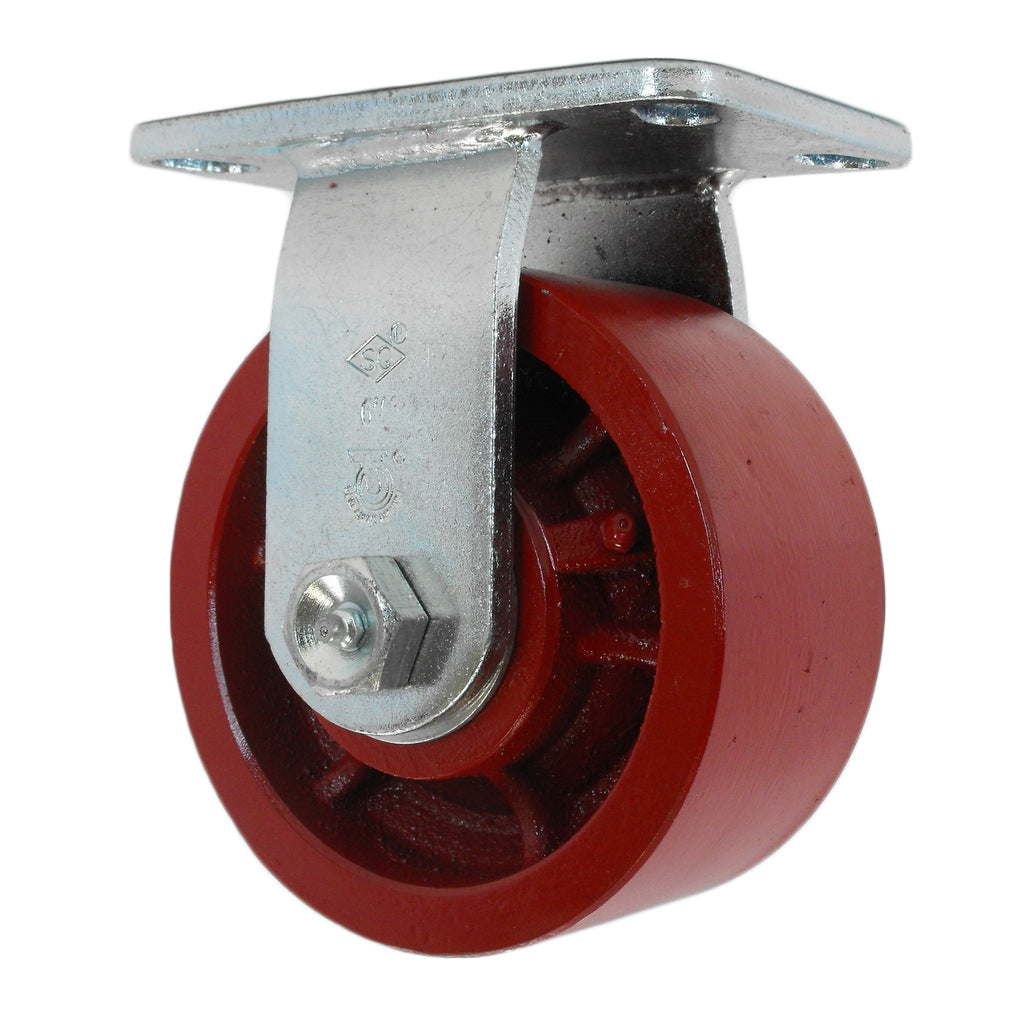 6" x 3" Ductile Steel Kingpinless Rigid Caster Heavy Duty - 6,000 lbs ...