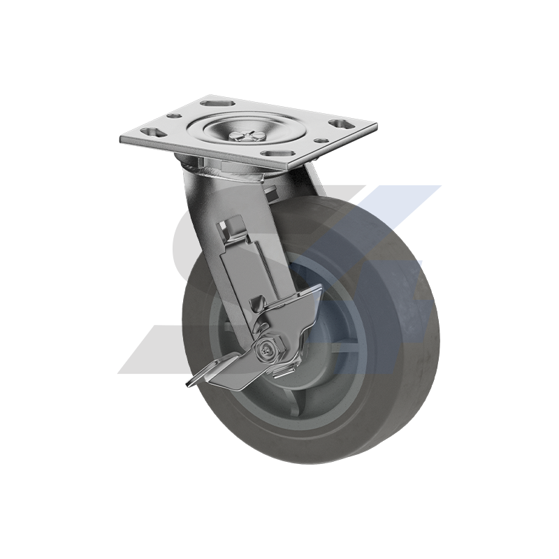 6 x 2" Zinc, Swivel Caster with Side Tread Lock Brake - C000.E3E ...