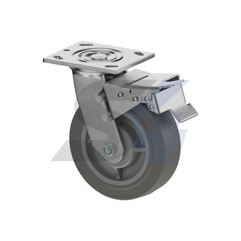 6 x 2" Zinc, Swivel Caster with Total Lock Brake Top - C000.E41 ...