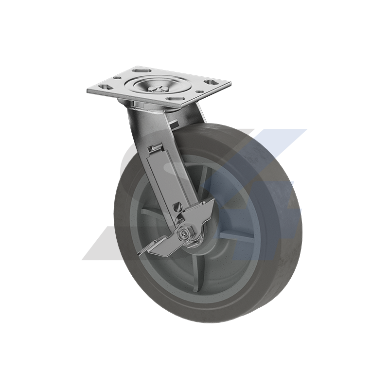 8 x 2" Zinc, Swivel Caster with Side Tread Lock Brake - C000.E58 ...