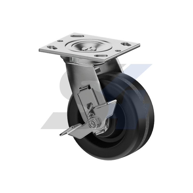 5 x 2" Zinc, Swivel Caster with Side Tread Lock Brake - C007.019 ...