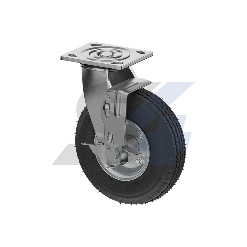 8 x 3" Zinc, Swivel Caster with Side Tread Lock Brake - C008.856 ...