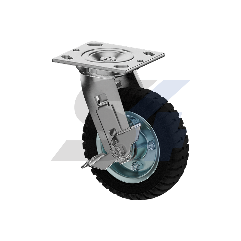 6 x 2" Zinc, Swivel Caster with Side Tread Lock Brake - C014.470 ...