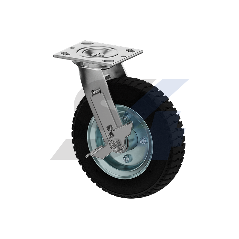 8 x 2" Zinc, Swivel Caster with Side Tread Lock Brake - C092.4E3 ...