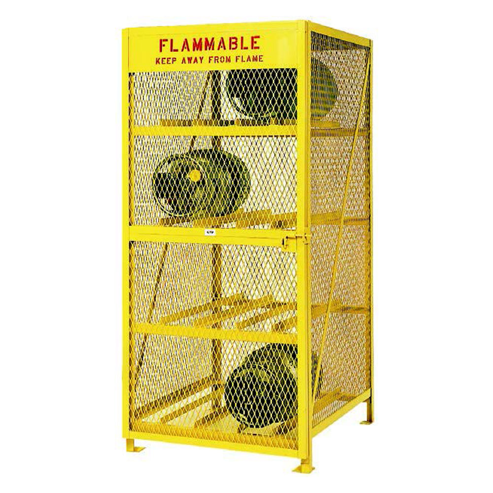 Cylinder Storage Cabinet - Tamper-Proof, Safety Yellow, OSHA Compliant ...