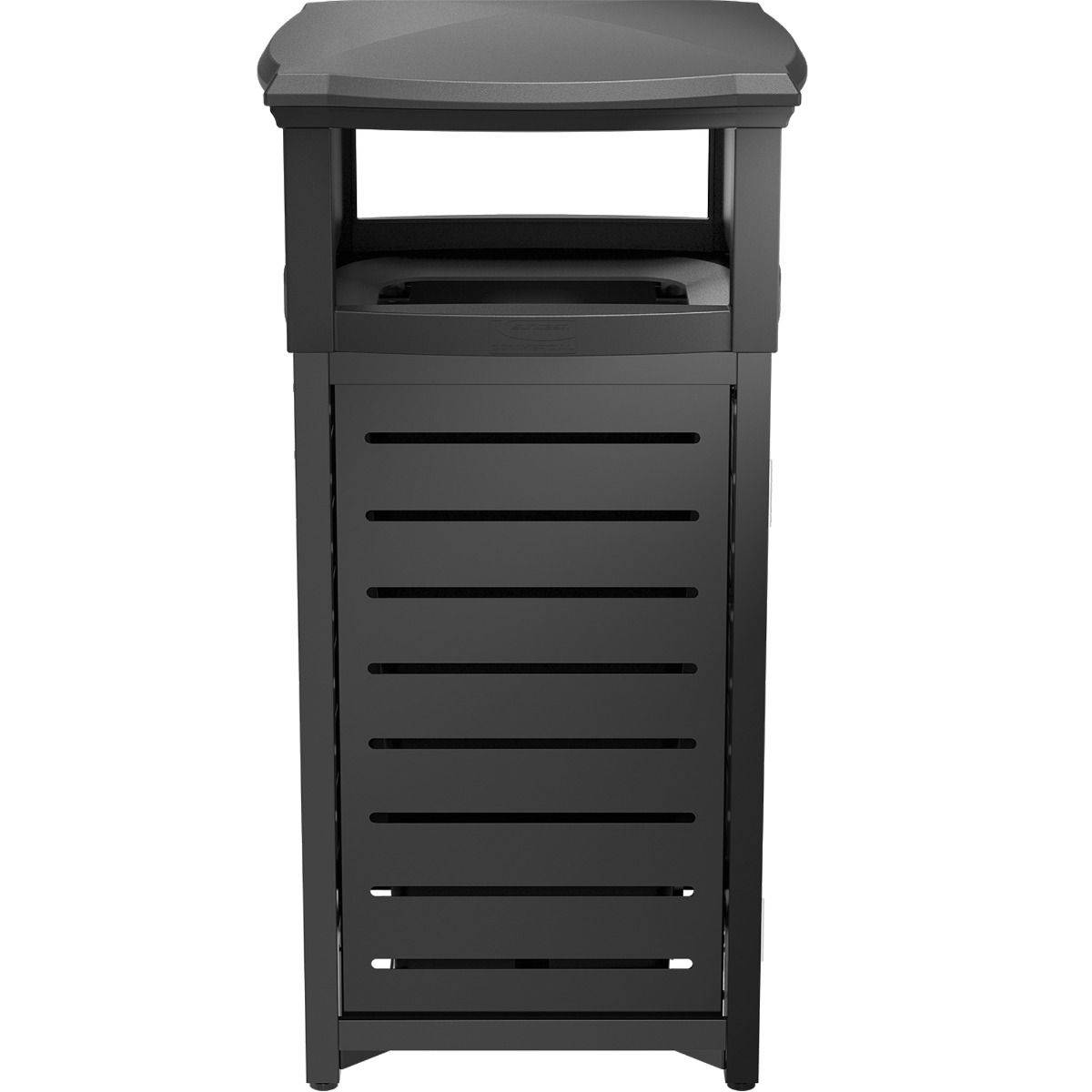 30 Gallon Outdoor Decorative Metal Square Trash Can With 2-Way Lid ...