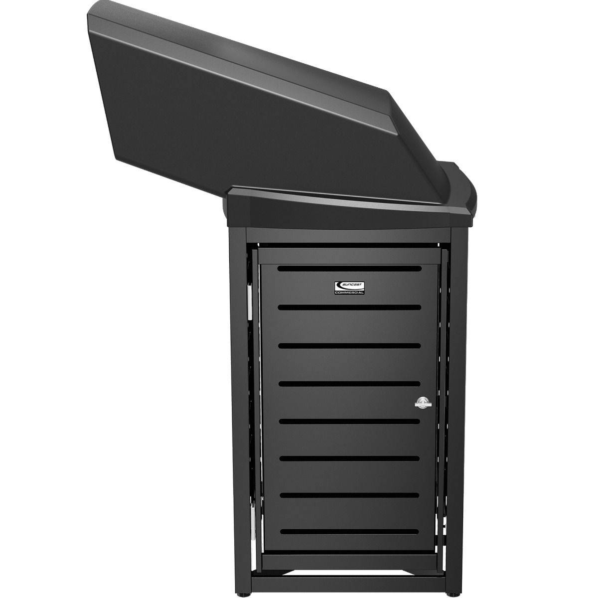 30 Gallon Outdoor Decorative Metal Square Trash Can With Chute Lid ...