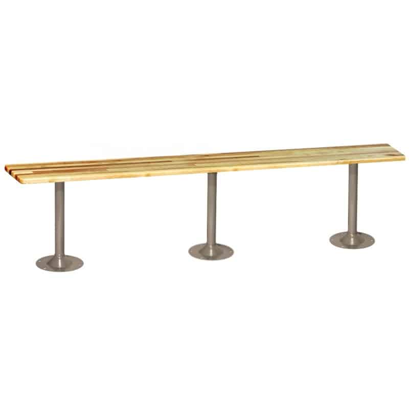 Hardwood Locker Room Bench with Steel Pedestals – Source 4 Industries