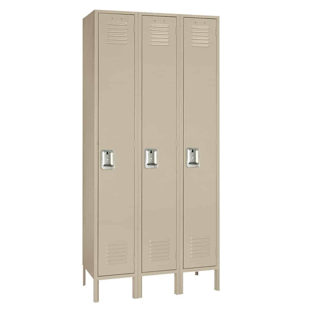 Single Tier 12"w x 15"d x 78"h Standard Metal Locker 3 Wide – Source 4 ...