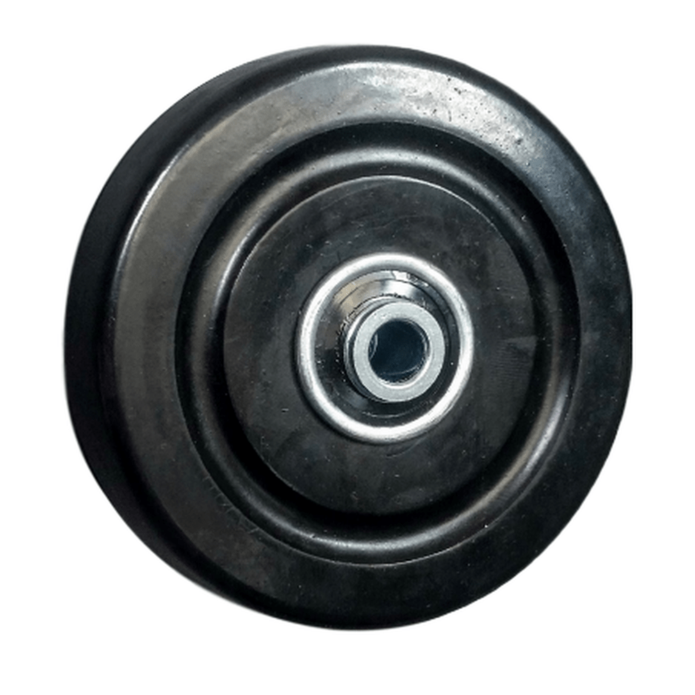 4" x 1-1/4" Soft Rubber Wheel Black - 245 lbs. Capacity – Source 4 ...