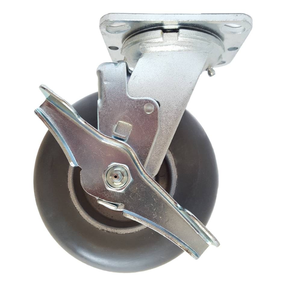 6" x 2" Dura Cushion Wheel Swivel Caster W/ Brake - 350 lbs. capacity ...