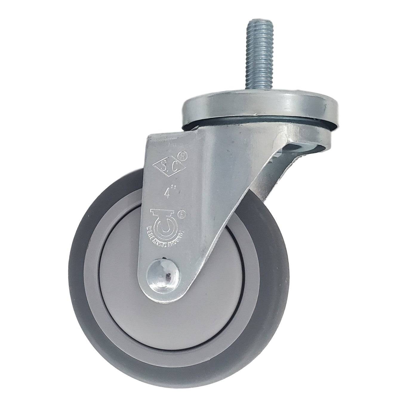 4" x 1-1/4" Thermo-Pro Wheel Threaded Swivel Stem Caster (1/2") - 250 ...