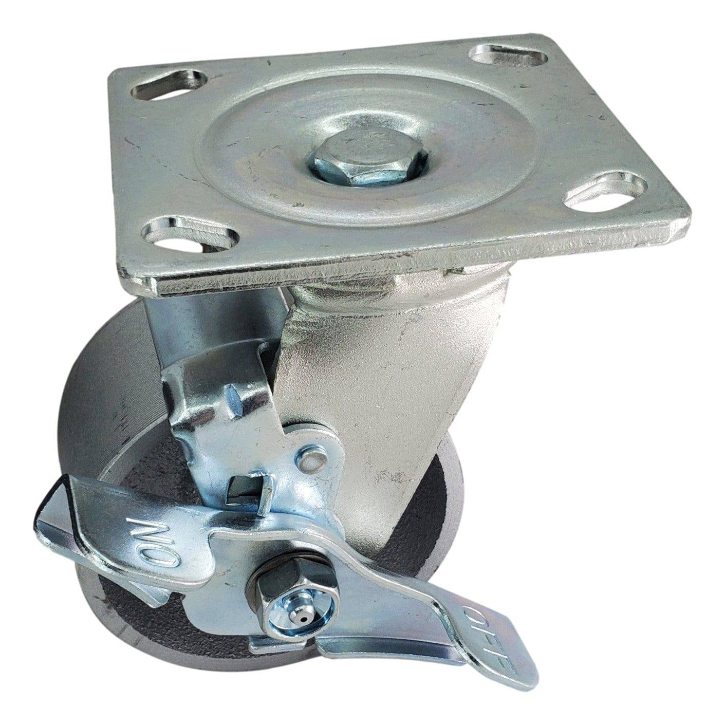 4" x 2" Semi-Steel Wheel Swivel Caster w/ Top-Lock - 700 lbs. Capacity ...