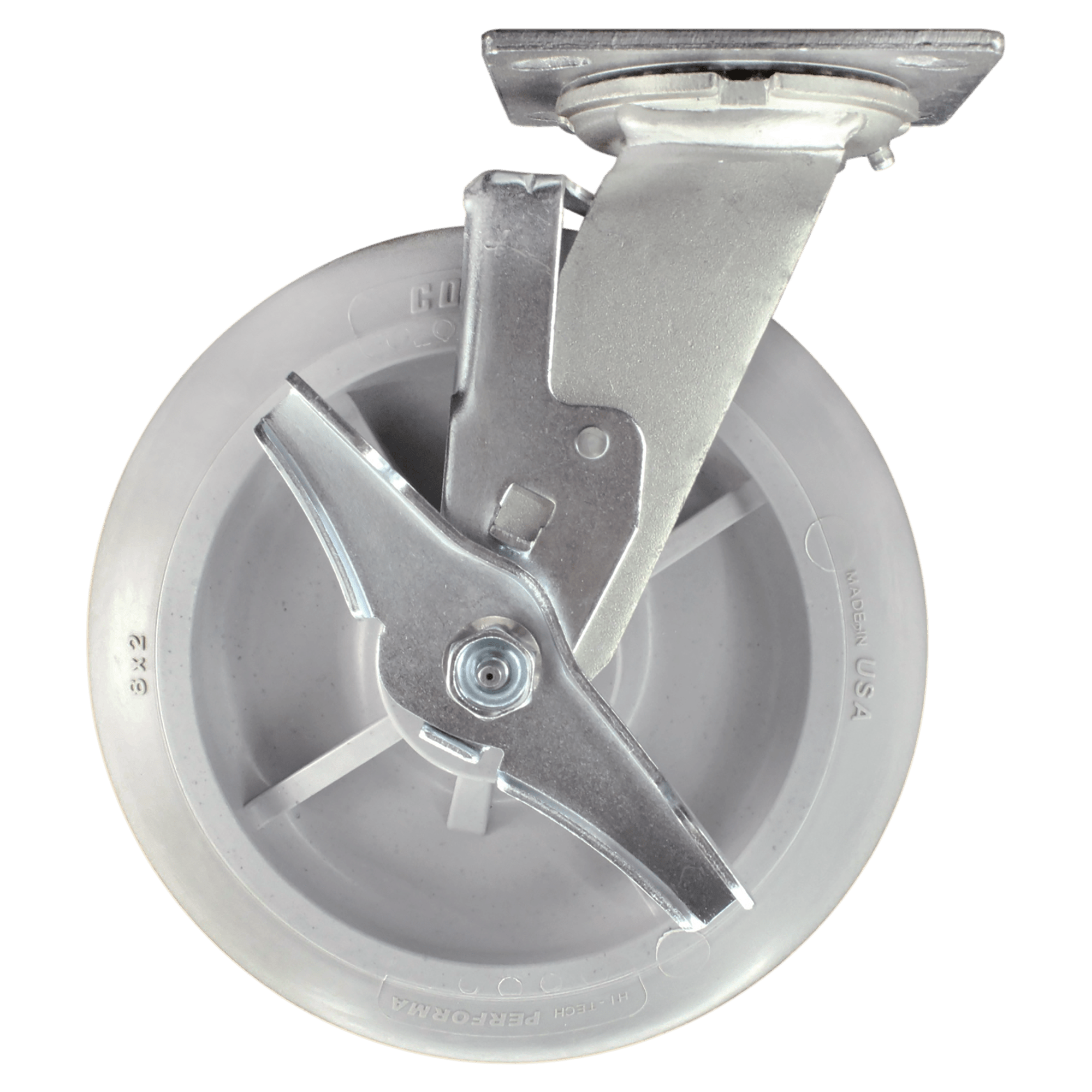 8" x 2" Colson Performa Wheel Swivel Caster W/ Brake - 600 lbs. Capaci – Source 4 Industries