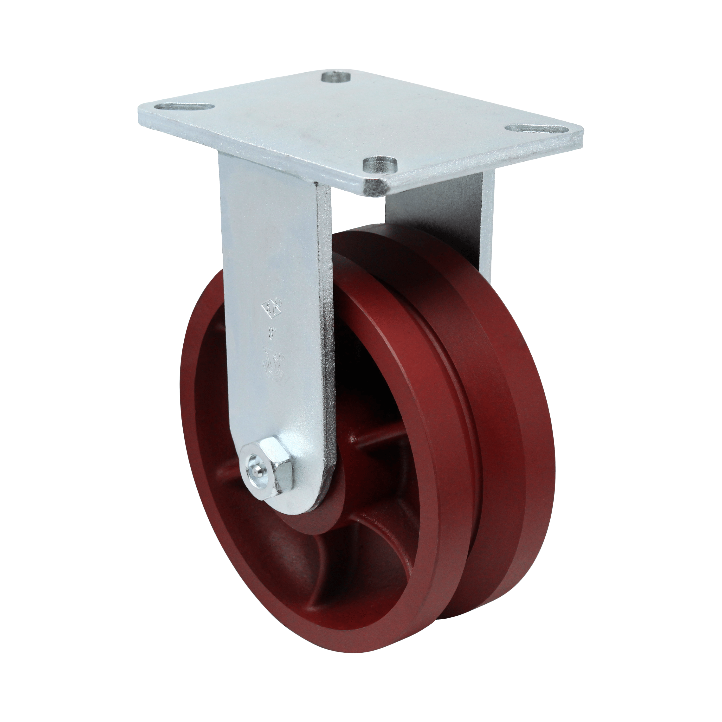 6" x 3" V-Groove Ductile Steel Rigid Caster Heavy Duty - 5,000 lbs. Ca ...