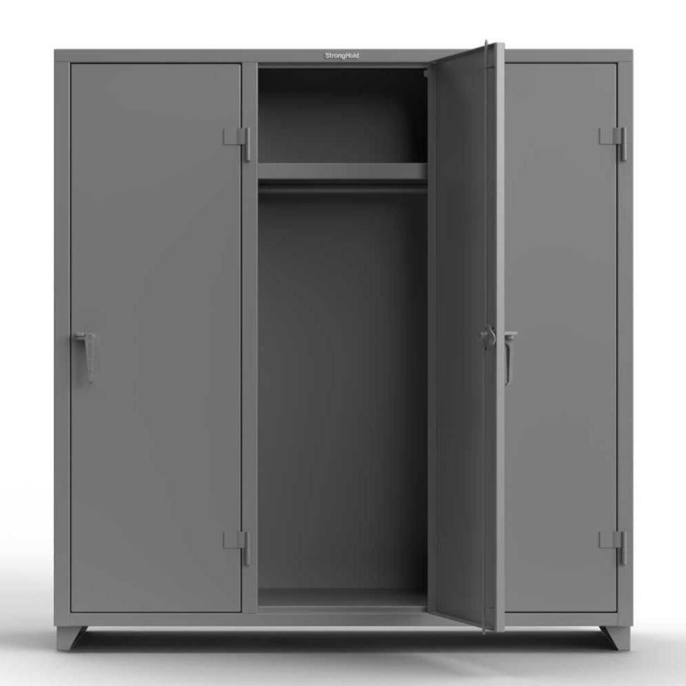 Extra Heavy Duty 14 GA Single-Tier Locker with Shelf and Hanger Rod, 3 ...