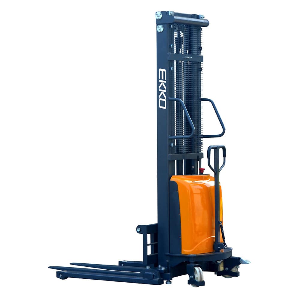 EKKO EA15D Semi-Electric Straddle Stacker - 3300lbs Capacity – Source 4 ...