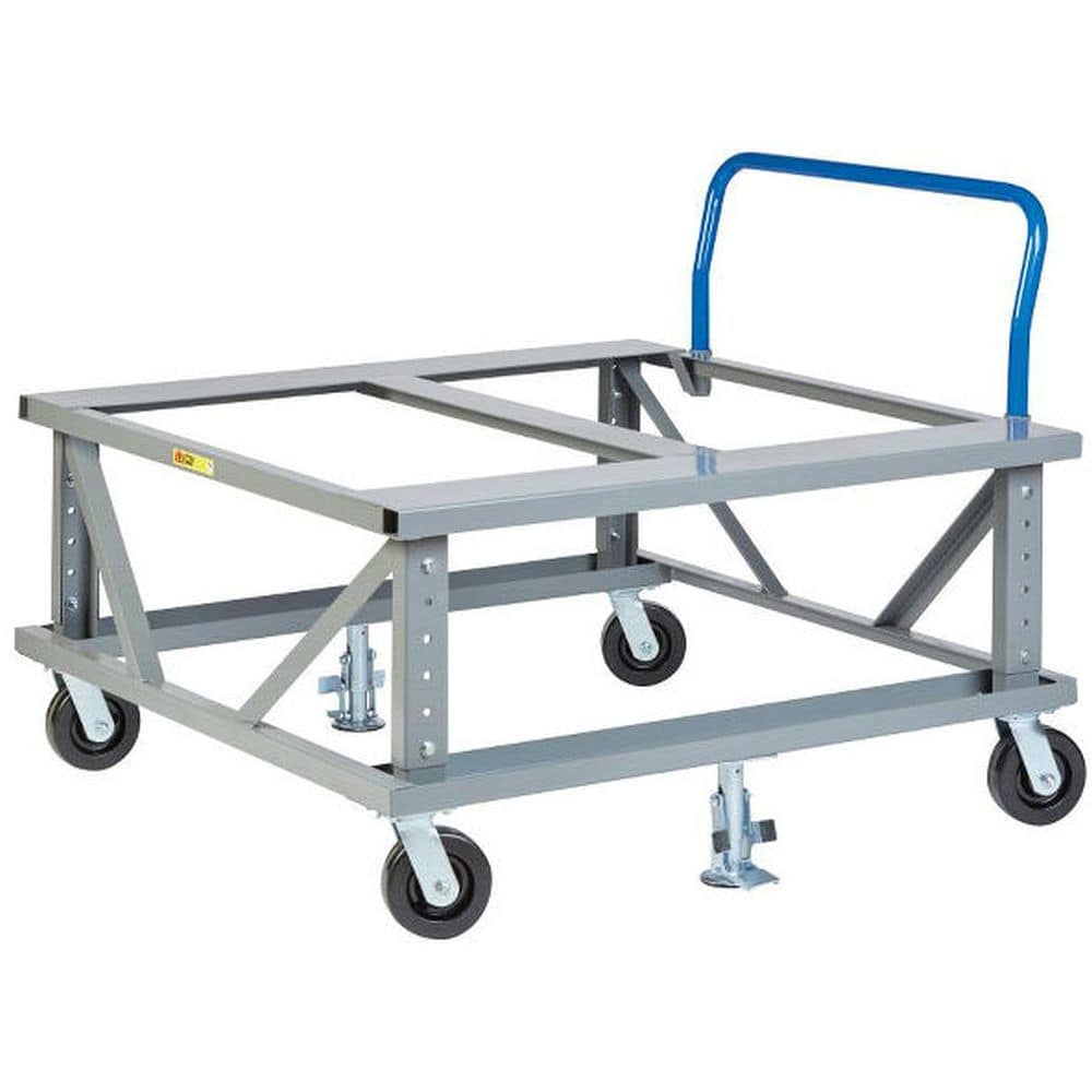 Ergonomic Adjustable Height Mobile Pallet Stand w/ Handle (Open Deck ...