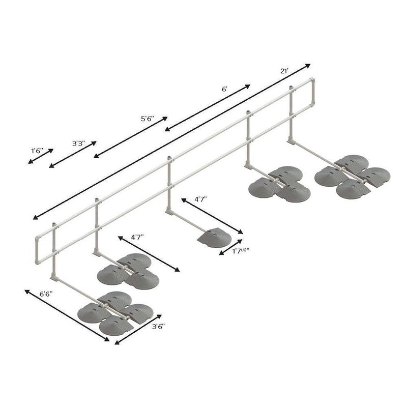 Kee Guard Non Penetrating Rooftop Railing - Long Kit - OSHA Certified ...